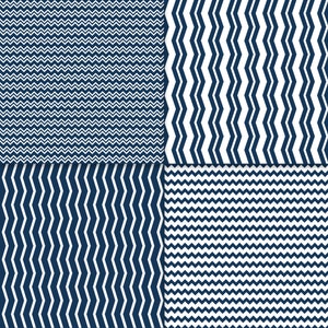 Navy Blue Chevron Digital Paper Pack - Instant Download - Digital ...