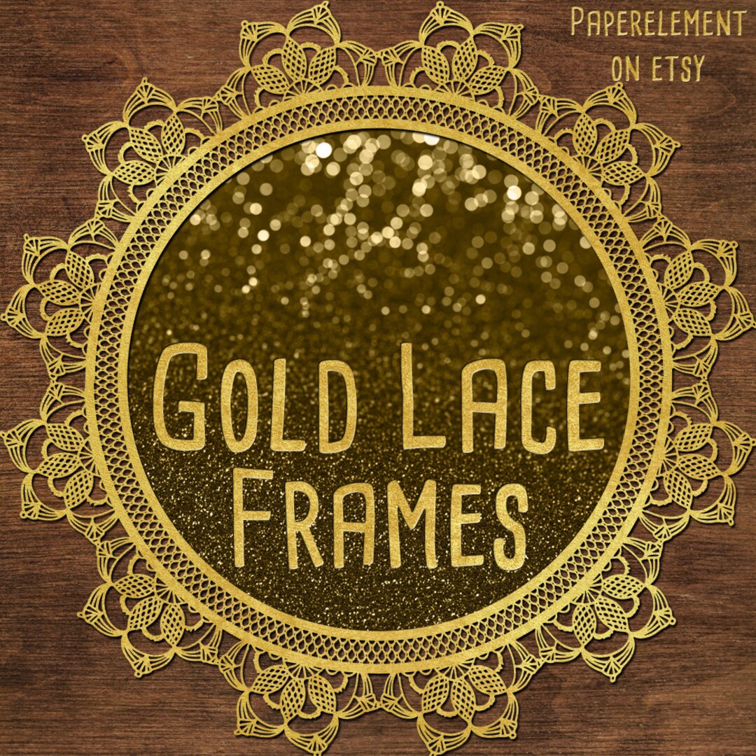 Gold Lace Frames Clipart: Gold Frame Clipart, Gold Clipart, Golden Lace ...