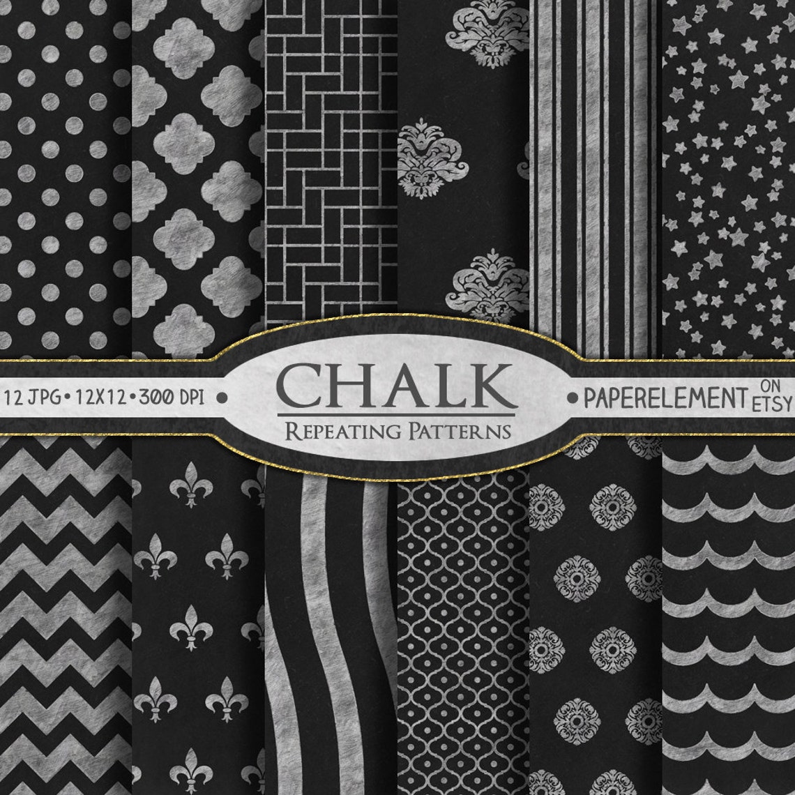 Chalk Digital Paper: Printable Blackboard Digital Paper With - Etsy