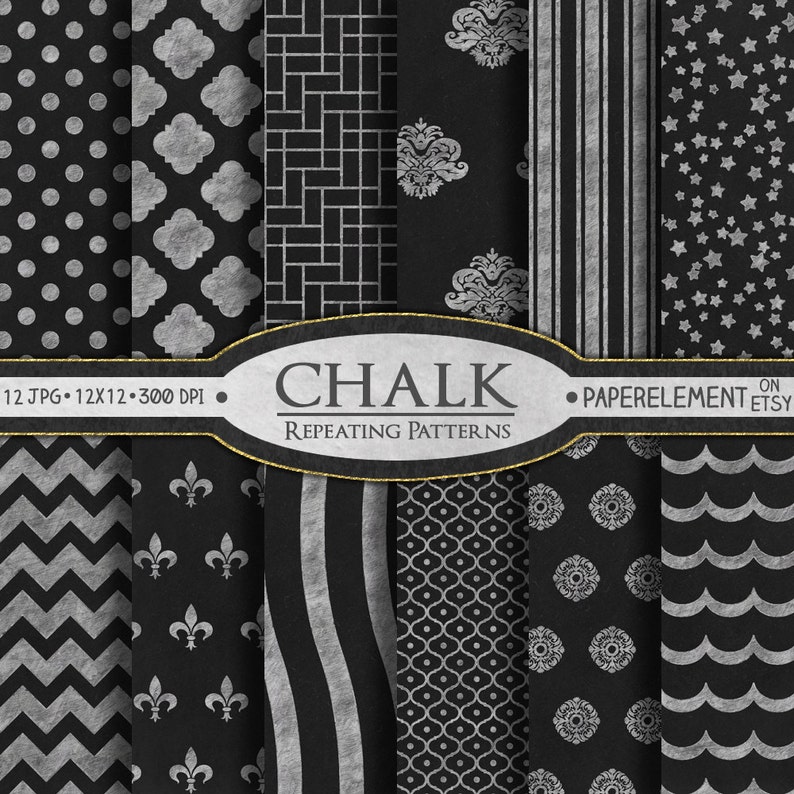Chalk Digital Paper: Printable Blackboard Digital Paper With - Etsy