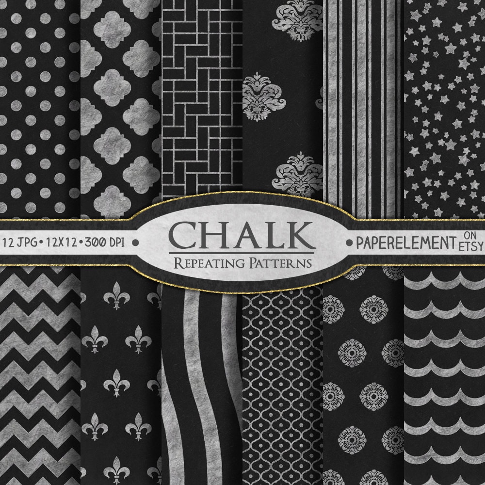 Chalk Digital Paper: Printable Blackboard Digital Paper With - Etsy