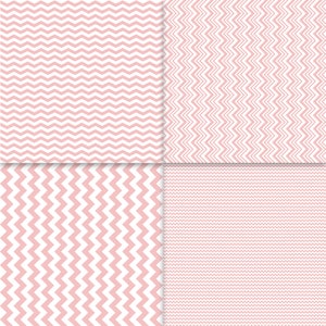 Baby Pink Chevron Digital Paper Pack - Instant Download - Petal, Blush ...