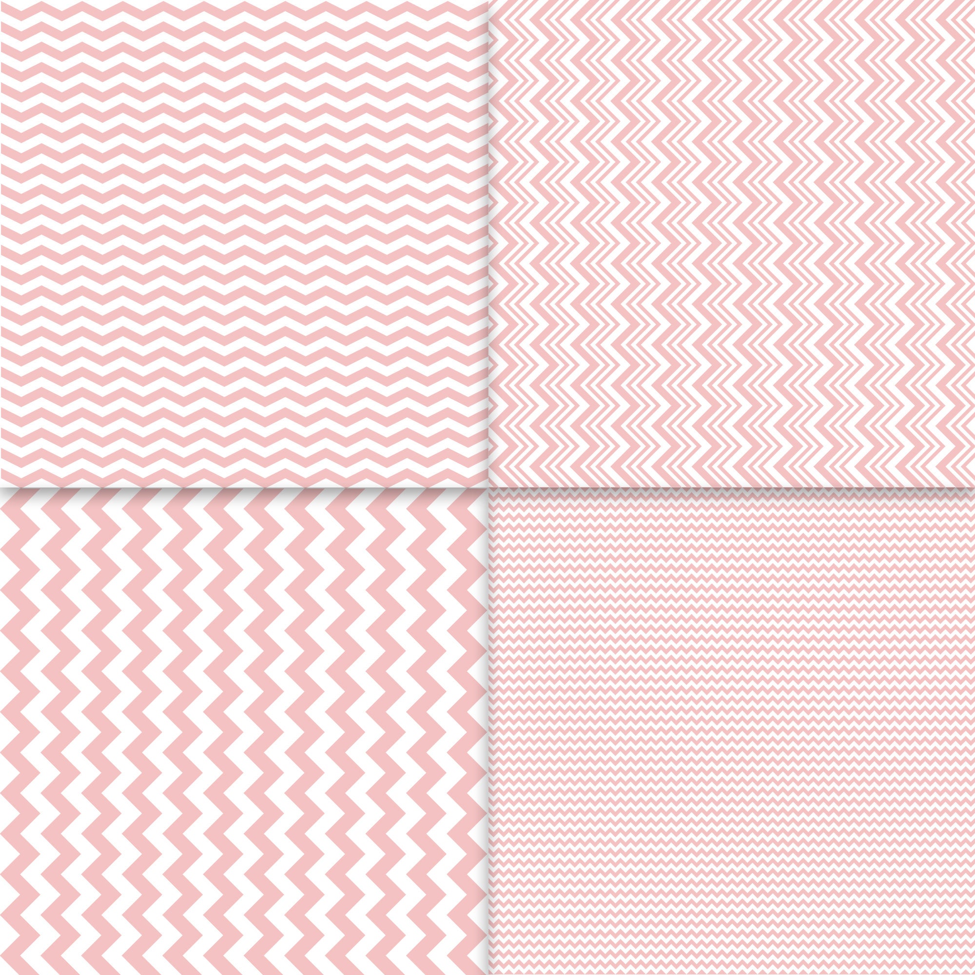 Baby Pink Chevron Digital Paper Pack - Instant Download - Petal, Blush ...