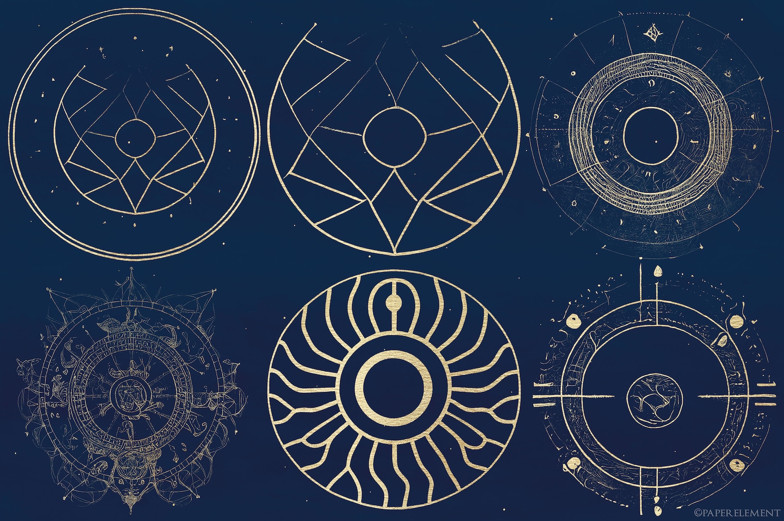 Ornate Magical Circle Clipart & Stamp Brush: Symbols, Glyphs, Runes ...