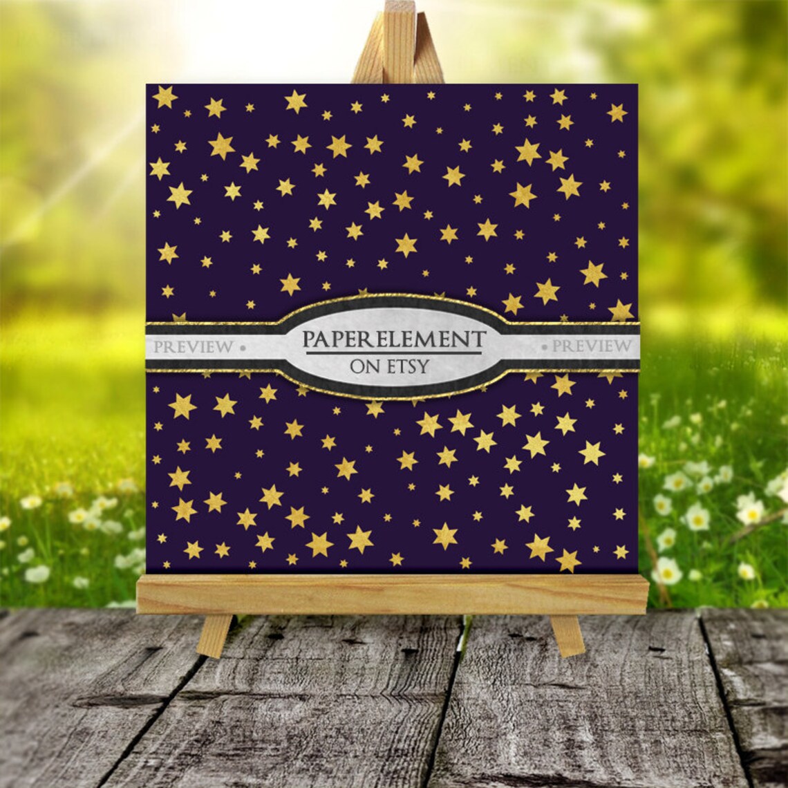 Gold Star Digital Paper: Navy Blue Midnight Purple Black - Etsy