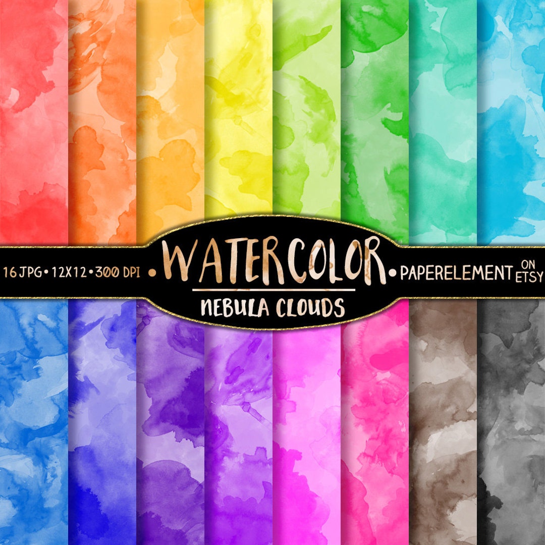 Watercolor Digital Paper: Watercolor Scrapbook Paper, Digital ...