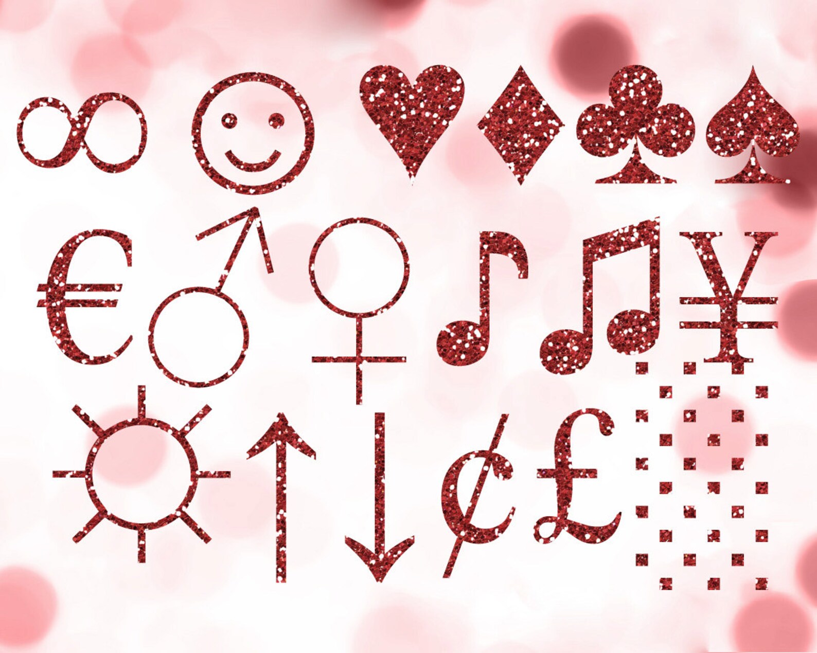 Red Glitter Alphabet Clipart: Digital Glitter Alphabet Clip Art, Red ...