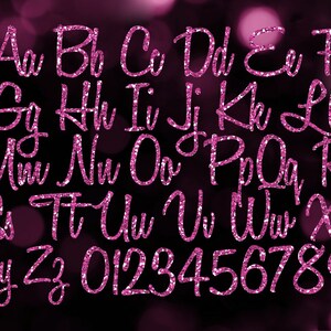 Pink Glitter Alphabet Clipart: Digital Glitter Alphabet Clip Art, Pink ...