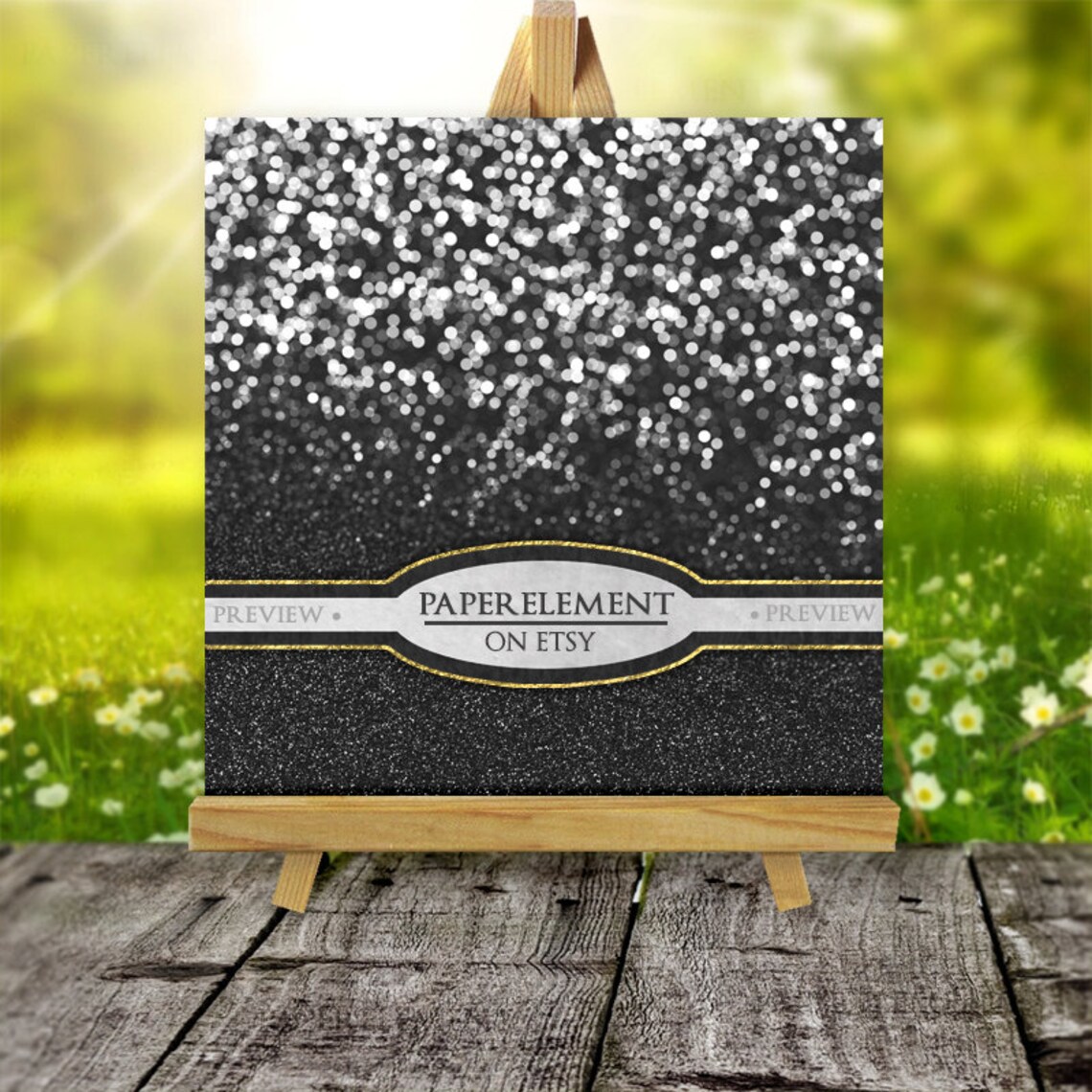 Silver Digital Paper: Black and Silver Glitter Paper Silver - Etsy