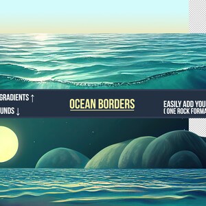 Ocean Border Clipart: 30 Transparent PNG Overlays of Water and Wave ...