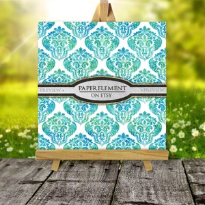 Digital Watercolor Damask Paper Pack - Damask Water Color Prints ...