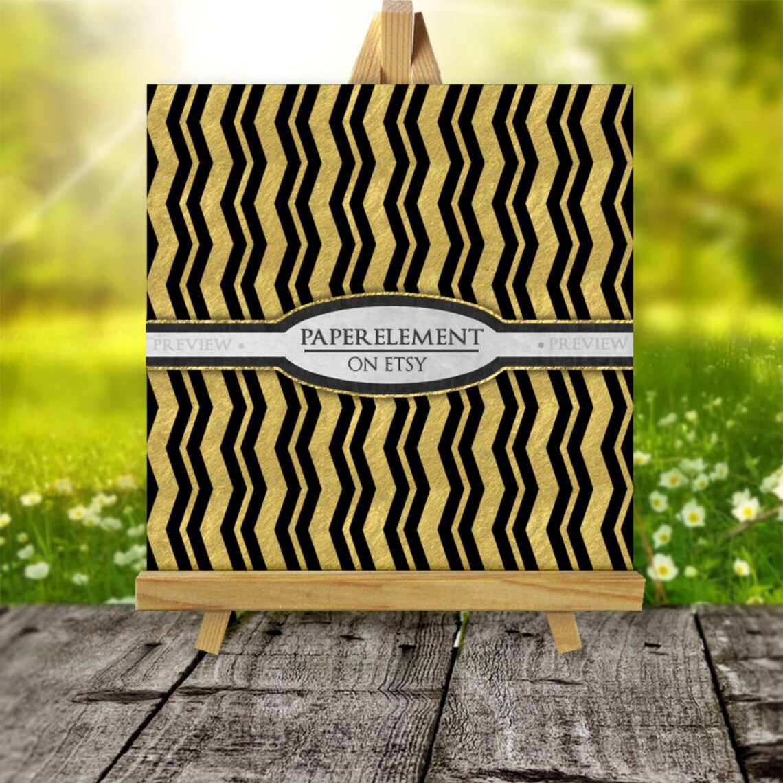 Black and Gold Chevron Digital Paper Pack: Gold and Black Chevron ...