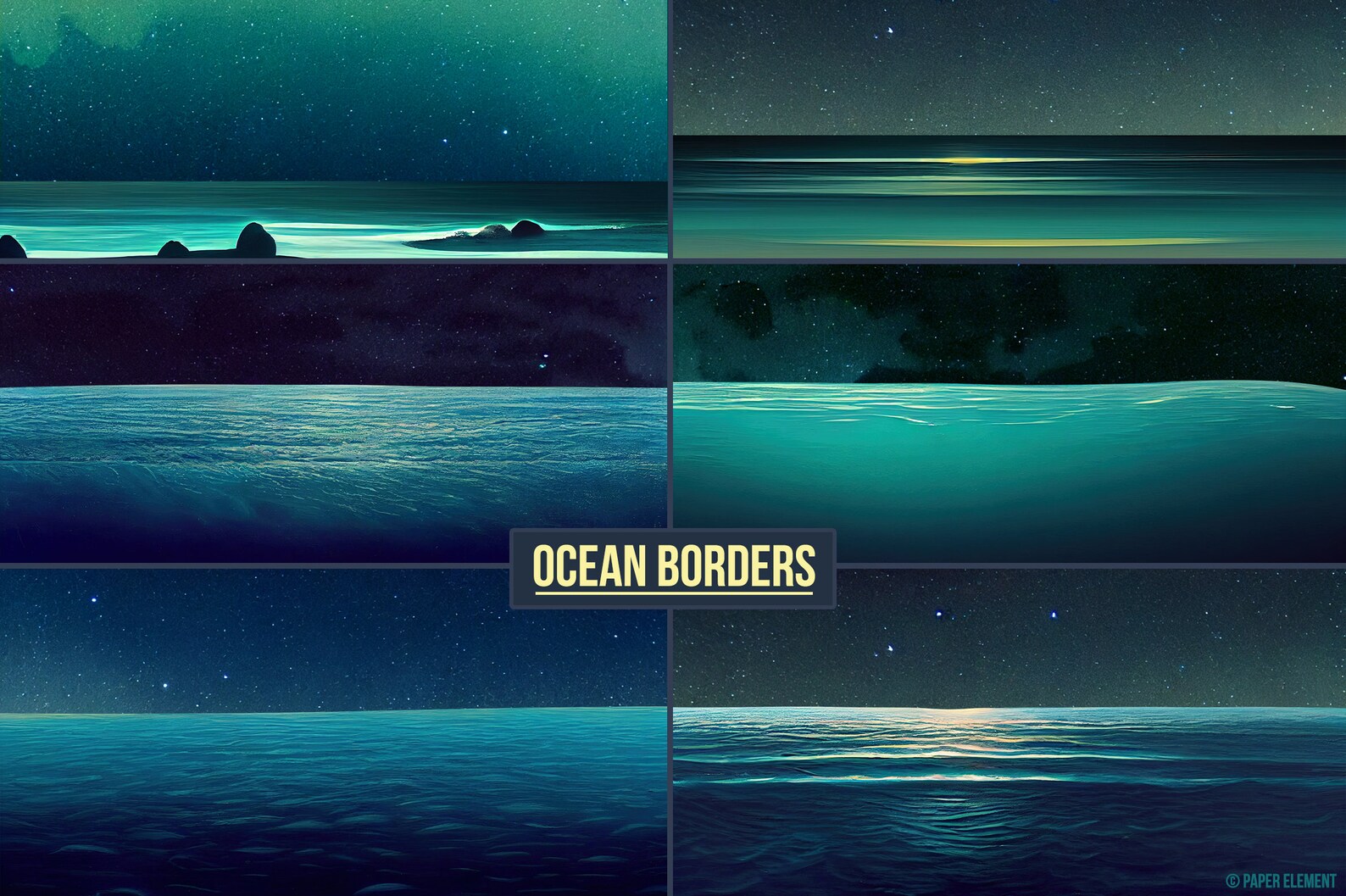 Ocean Border Clipart: 30 Transparent PNG Overlays of Water and - Etsy
