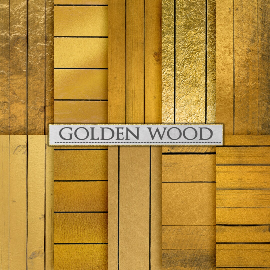 Gold Wood Backdrops: Golden Wood Digital Paper, Gold Wood Scrapbook ...