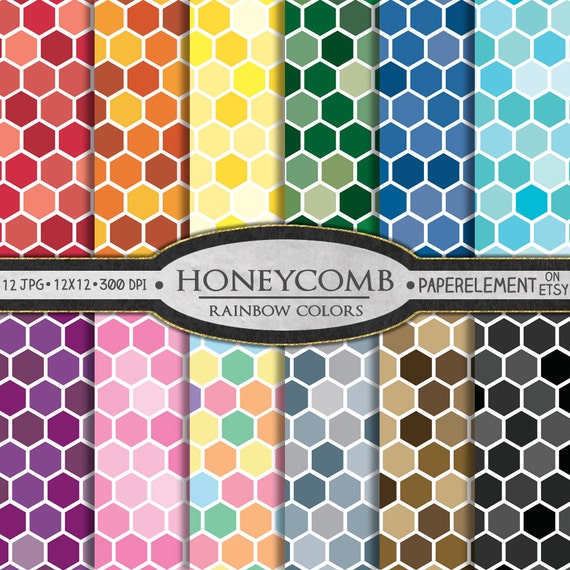 Honeycomb Digital Paper: Honeycomb Patterns Printable - Etsy
