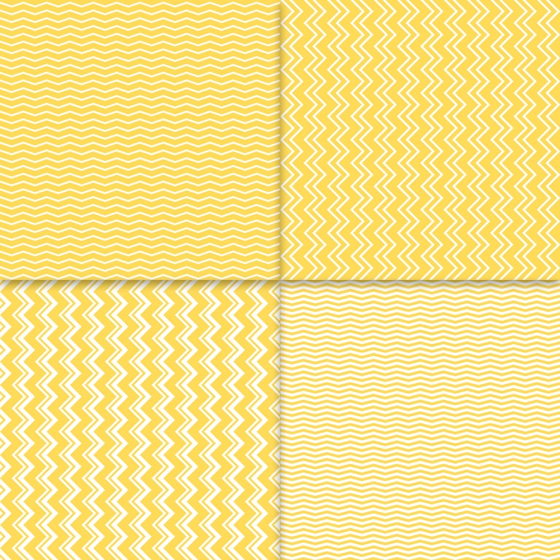 Mustard Yellow Chevron Digital Paper Pack - Instant Download - Chevron ...