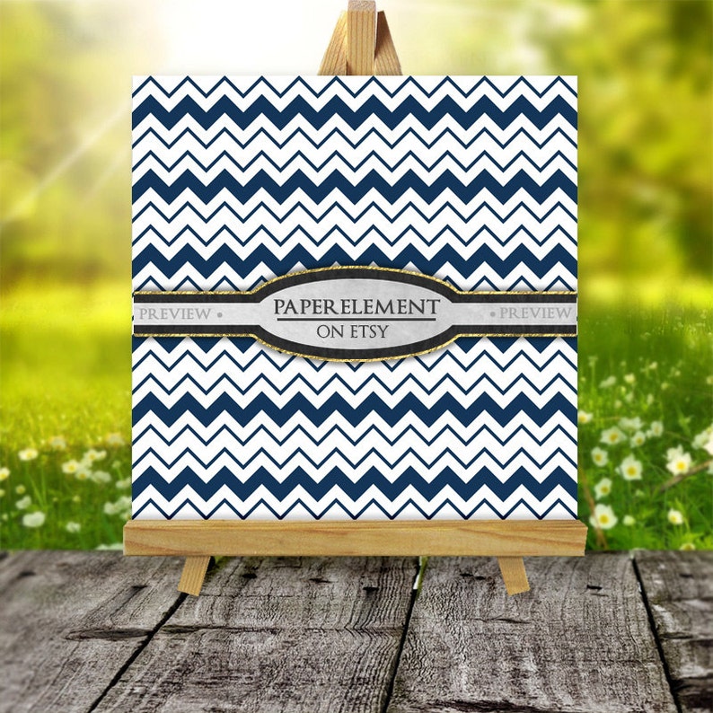Navy Blue Chevron Digital Paper Pack Instant Download - Etsy
