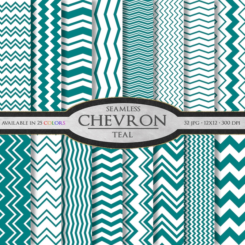 Teal Chevron - Etsy
