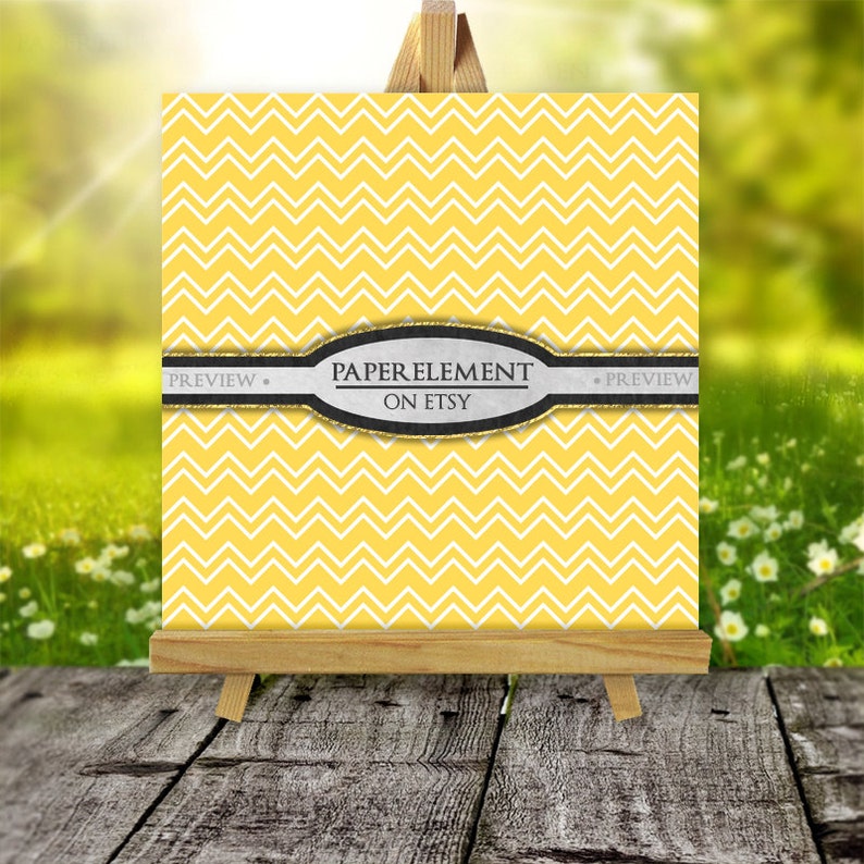 Mustard Yellow Chevron Digital Paper Pack Instant Download | Etsy