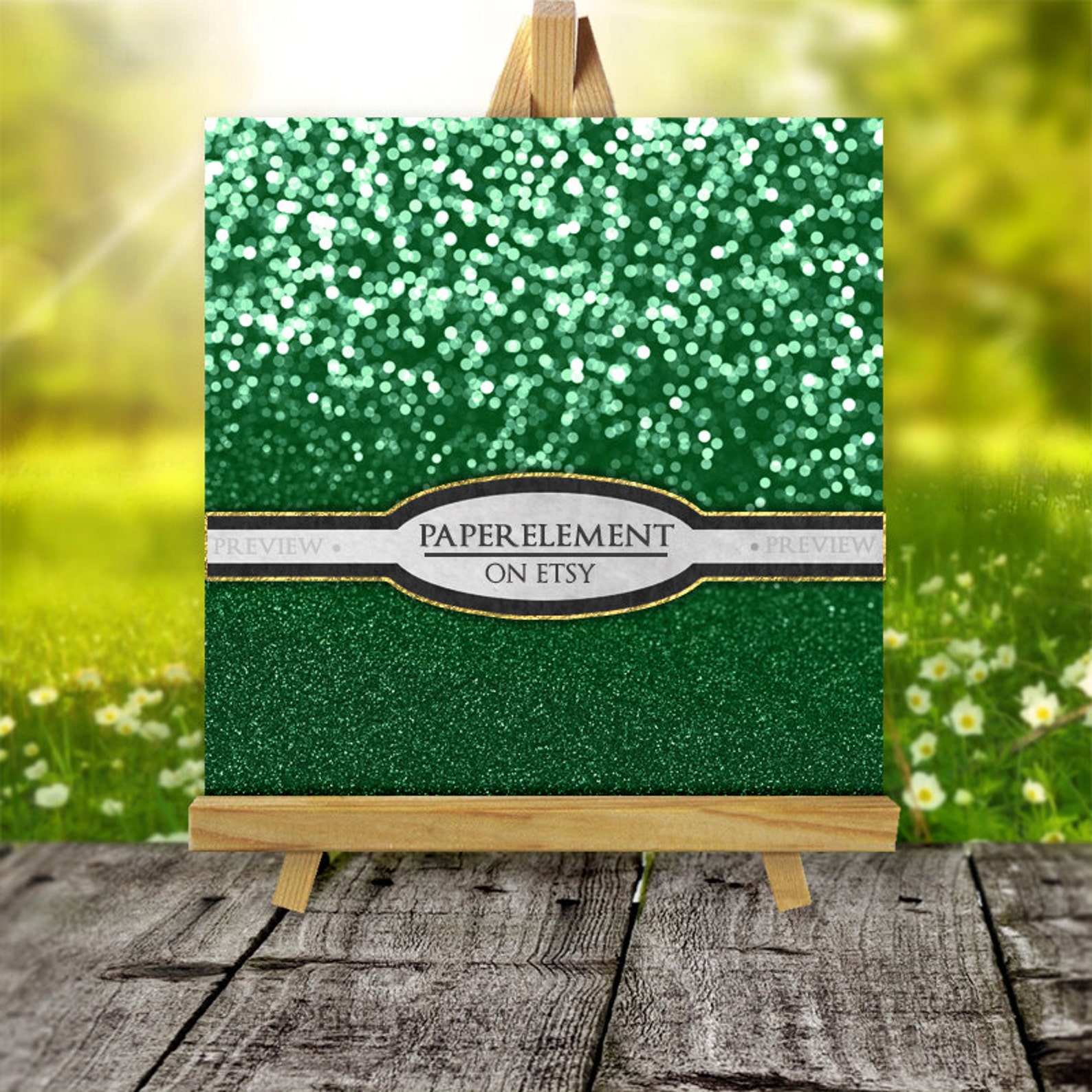 Green Glitter Paper: Green Glitter Digital Paper, Green Digital ...