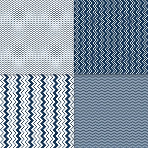 Navy Blue Chevron Digital Paper Pack - Instant Download - Digital ...