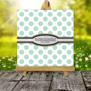 Pastel Mint Polka Dot Digital Paper - Printable Mint Geometric Paper ...