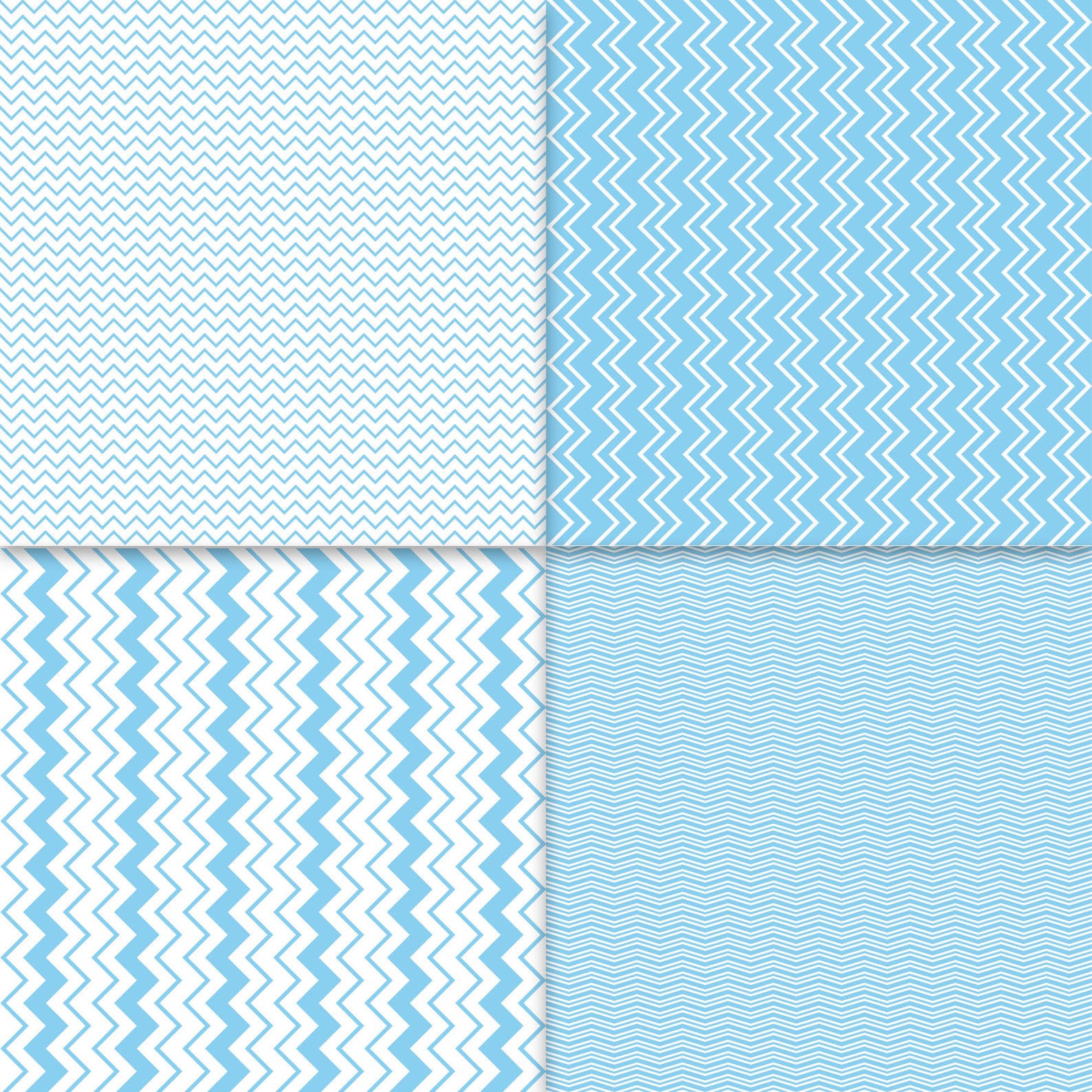Baby Blue Chevron Digital Paper Pack Instant Download - Etsy