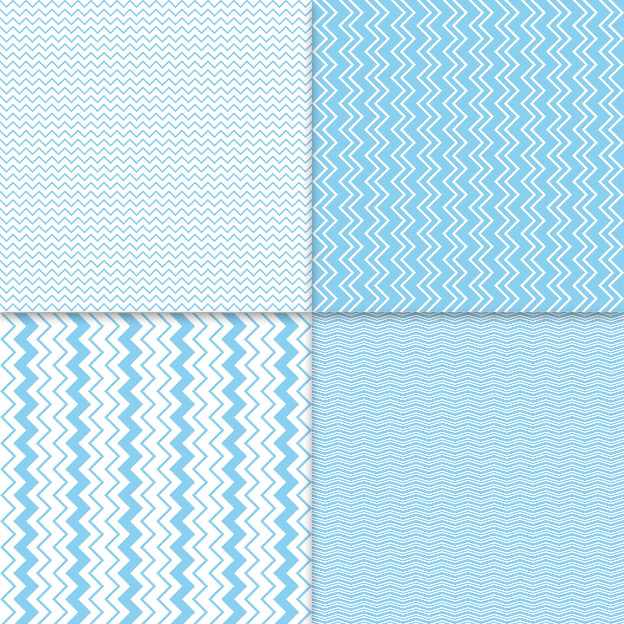 Baby Blue Chevron Digital Paper Pack - Instant Download - Digital ...