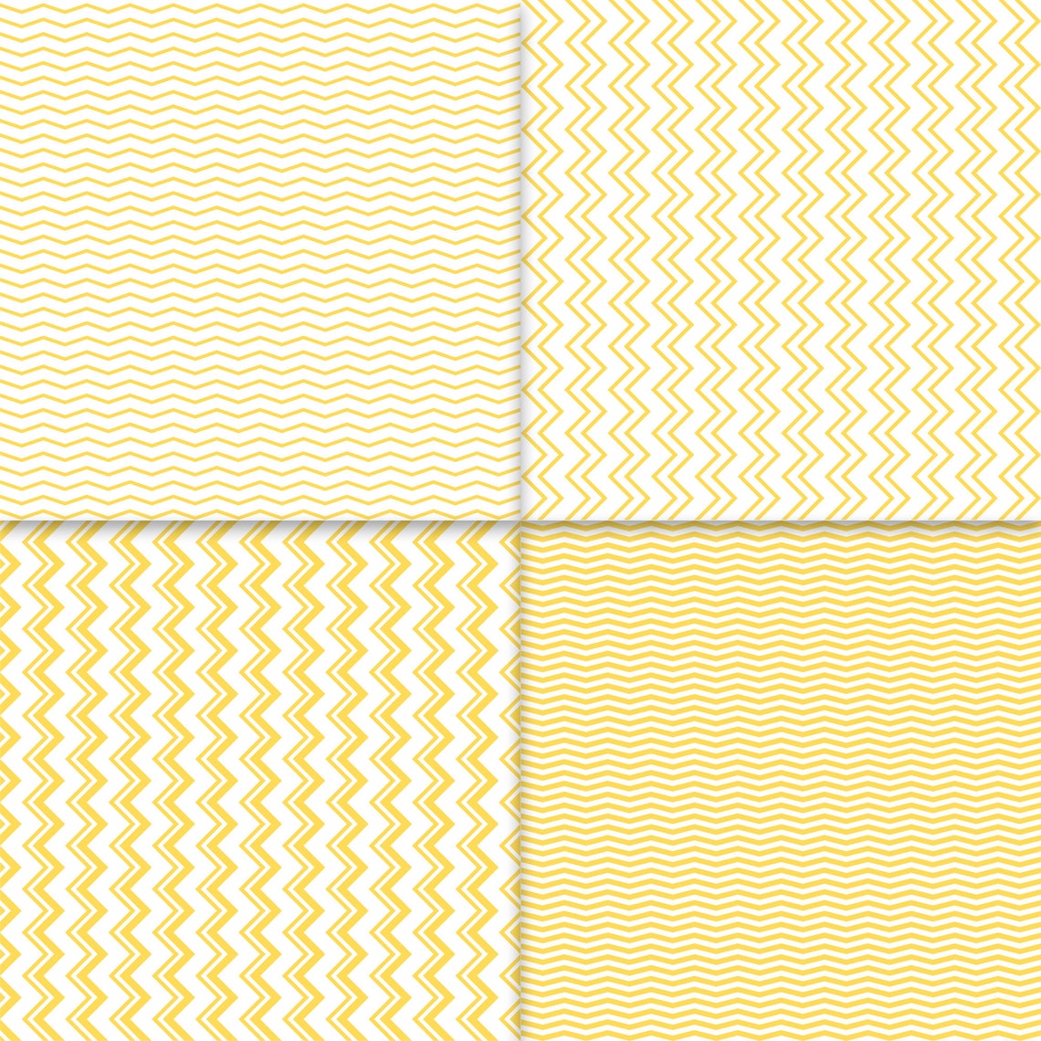 Mustard Yellow Chevron Digital Paper Pack - Instant Download - Chevron ...