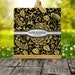 Black and Gold Floral Digital Paper Patterns Set: Flower Backgrounds ...