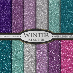 Glitter Digital Paper: Blue Glitter Paper, Pink and Purple Glitter ...