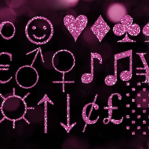 Pink Glitter Alphabet Clipart: Digital Glitter Alphabet Clip Art, Pink ...