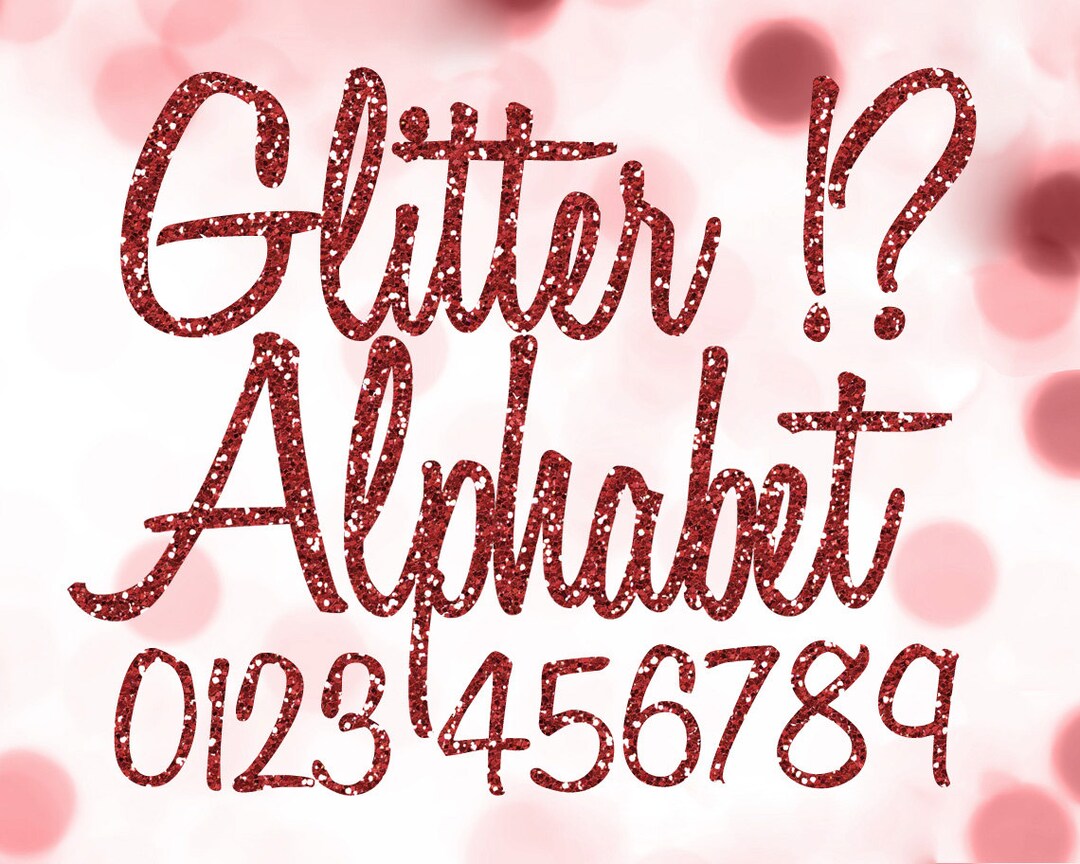 Red Glitter Alphabet Clipart: Digital Glitter Alphabet Clip Art, Red ...