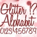 Red Glitter Alphabet Clipart: Digital Glitter Alphabet Clip Art, Red ...