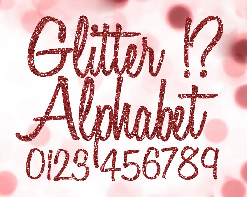 Red Glitter Alphabet Clipart: Digital Glitter Alphabet Clip - Etsy
