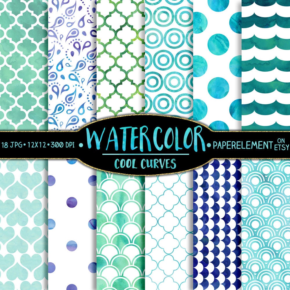 Cool Watercolor Dot Digital Paper Digital Water Color | Etsy