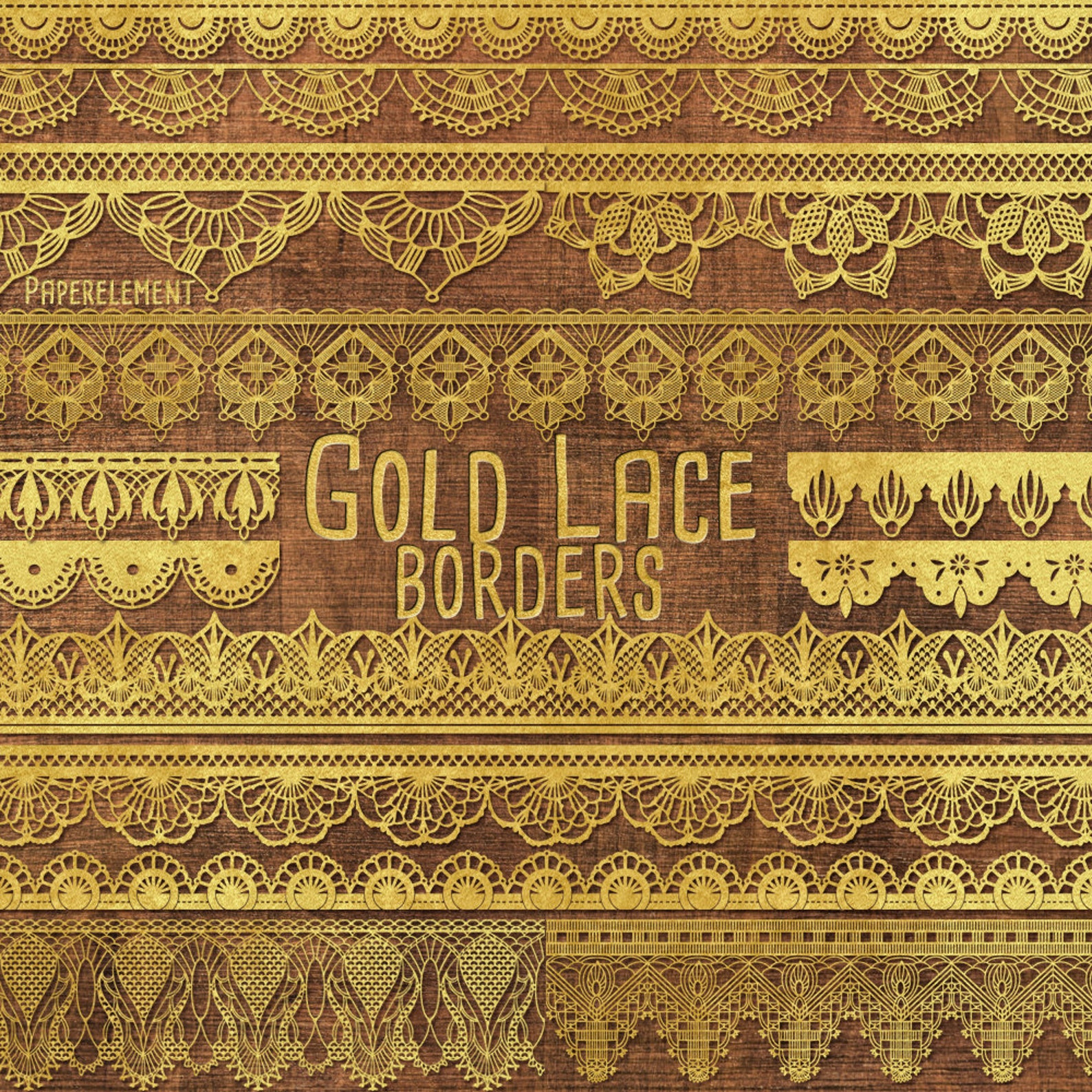 Gold Lace Borders: Gold Border Clipart Gold Lace Trim Golden - Etsy Israel