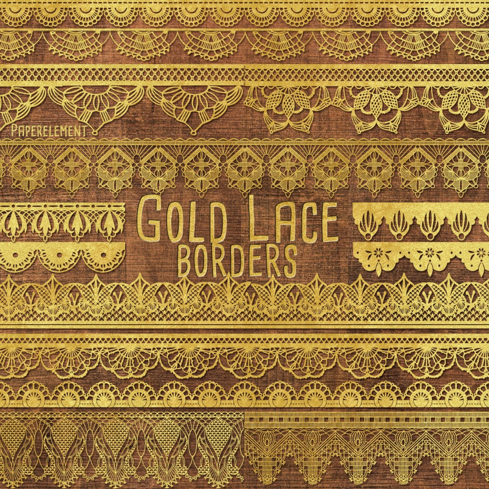 Gold Lace Borders: Gold Border Clipart Gold Lace Trim, Golden Border ...