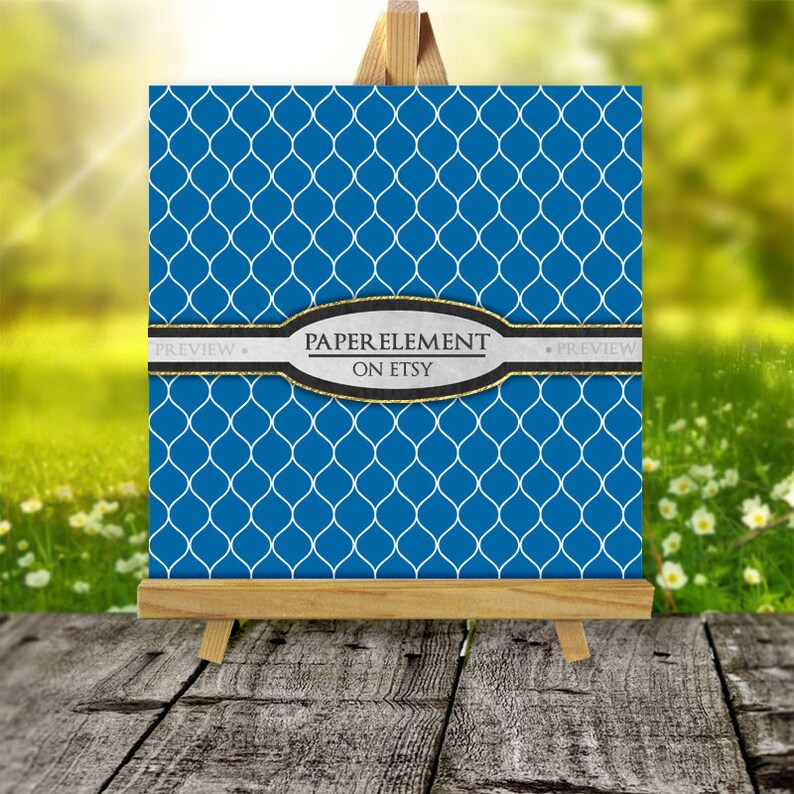 Sapphire Blue Polka Dot Digital Paper: Blue Circles Digital Paper ...