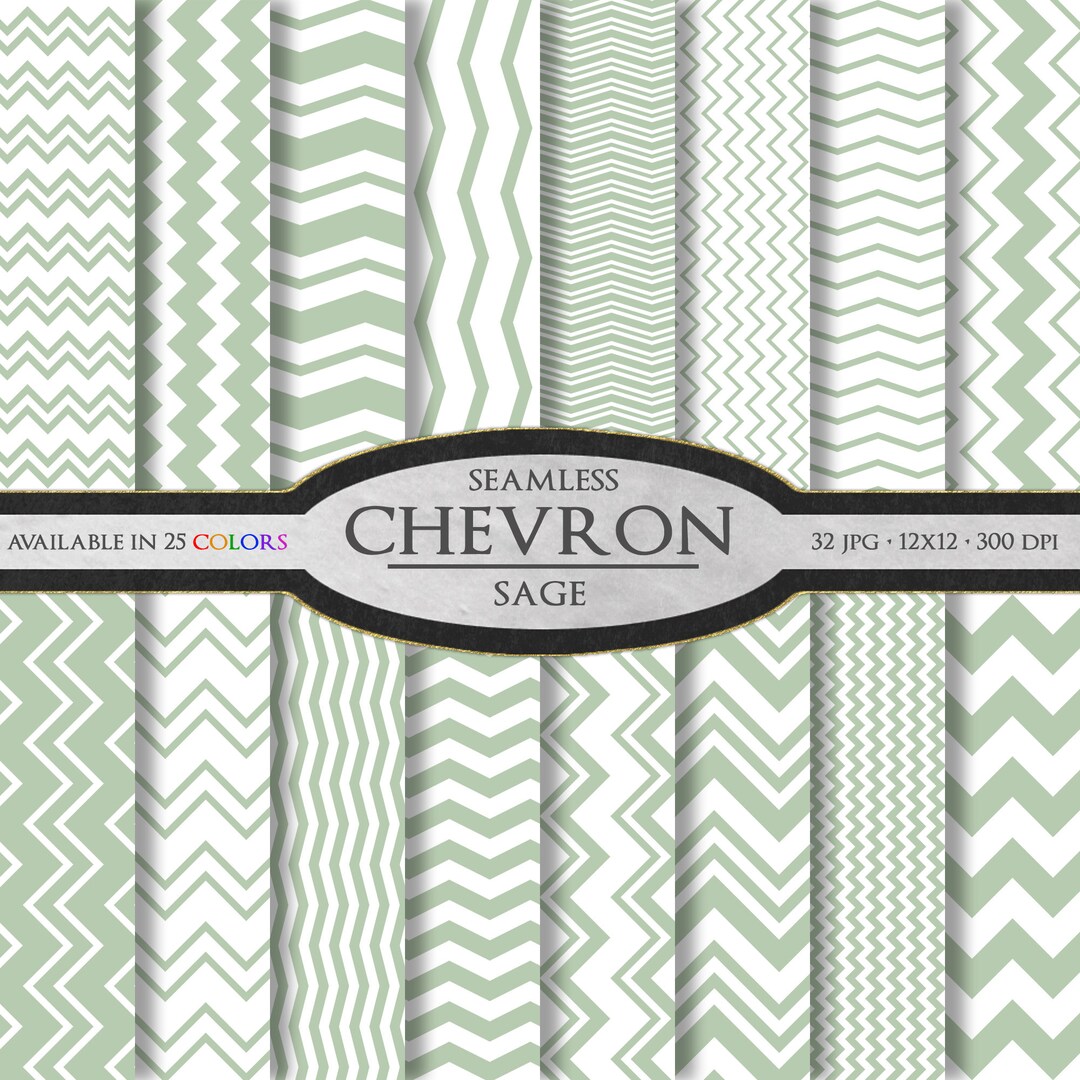 Sage Chevron Digital Designs - Printable Chevron Paper in Pastel Sage ...