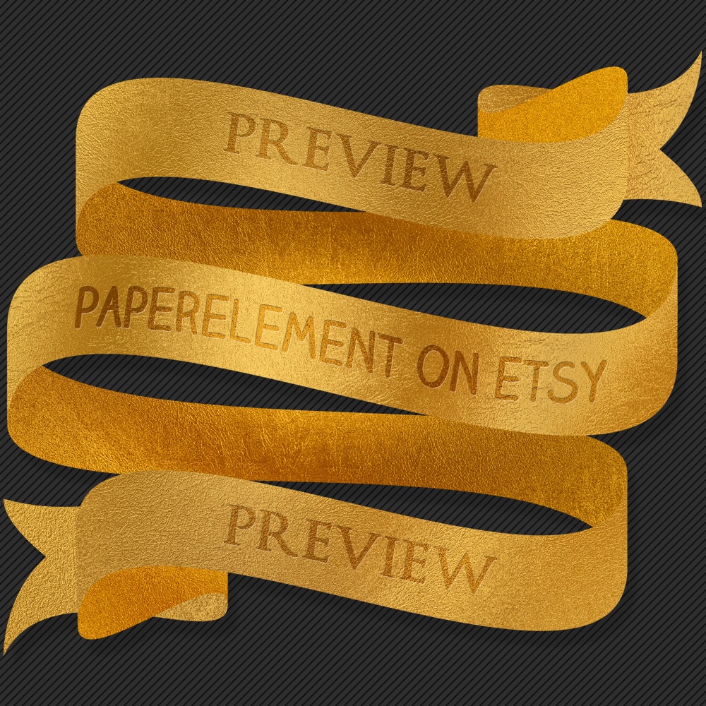 Digital Ribbon Banner Clipart: Gold Ribbon Banner Clip Art | Etsy