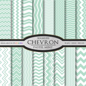 Pastel Chevron Digital Paper: Light Green Chevron Design - Printable ...