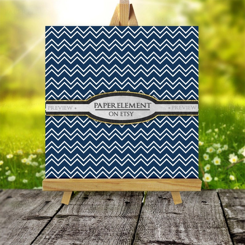 Navy Blue Chevron Digital Paper Pack Instant Download - Etsy