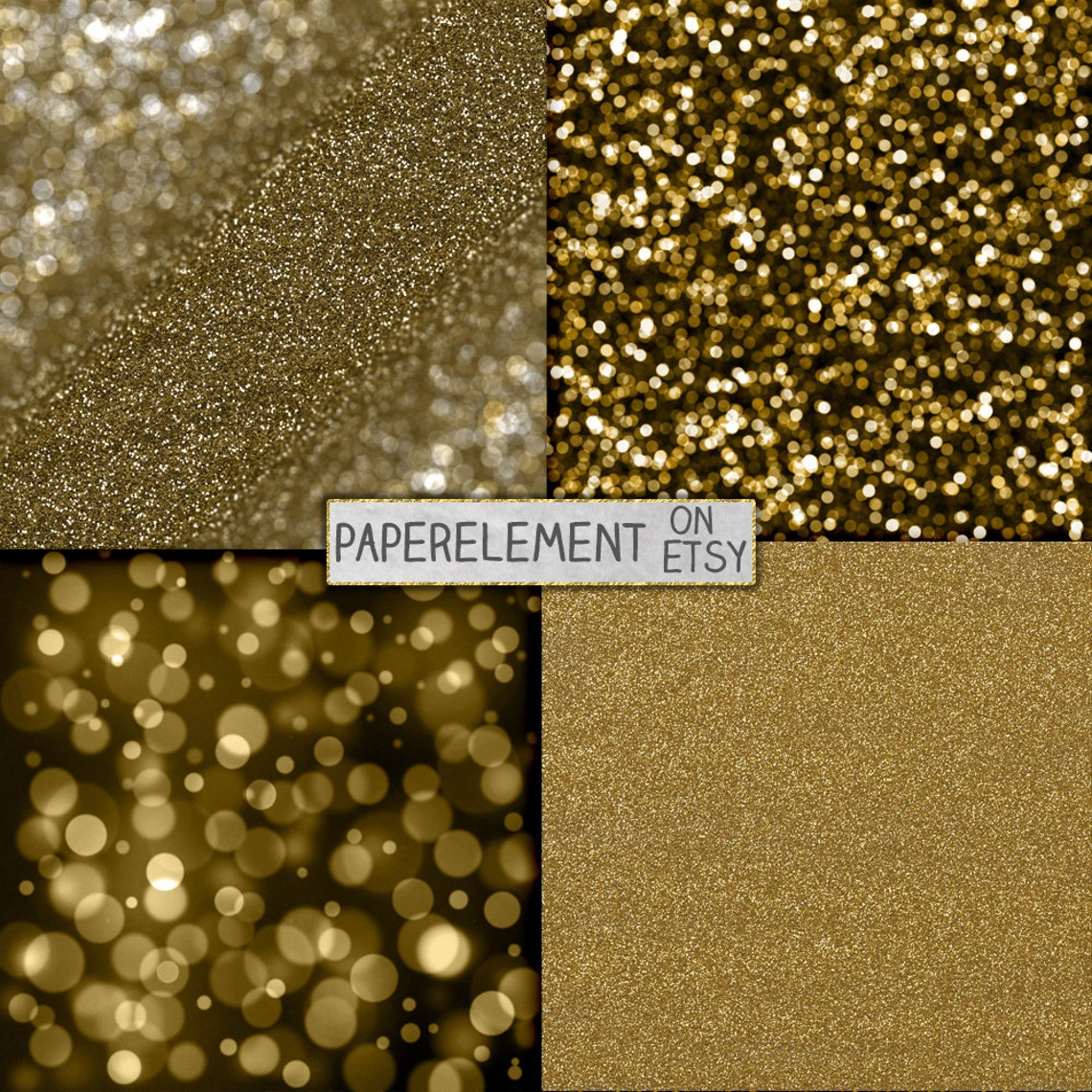 Instant Download Gold Glitter Digital Paper Pack: Glitter - Etsy