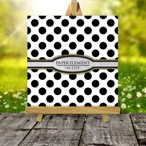 Black Polka Dot Digital Paper: White and Black Digital Paper, Black and ...