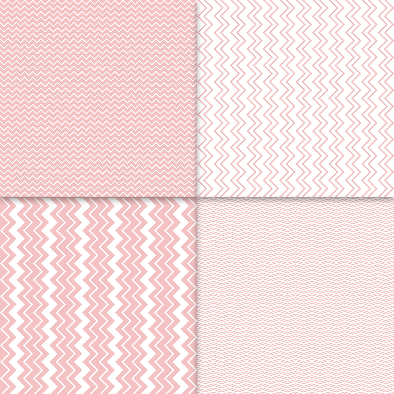 Baby Pink Chevron Digital Paper Pack - Instant Download - Petal, Blush ...