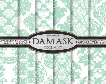 Mint Green Damask | Etsy