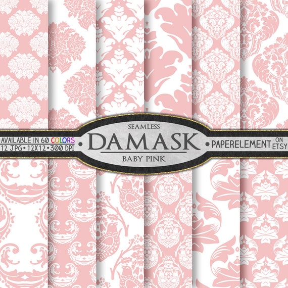 Baby Pink Damask Pattern