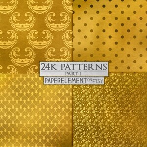 24K Gold Metallic Digital Paper: Gold Foil Art, Gold Patterns, Gold ...