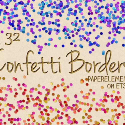 Confetti Clipart: Confetti Clip Art Confetti Borders - Etsy